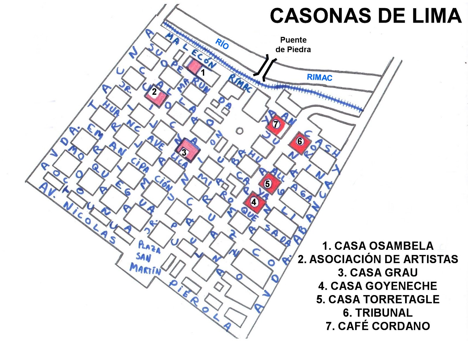 HISTOGEOMAPAS: LIMA COLONIAL: MAPA DE MONUMENTOS
