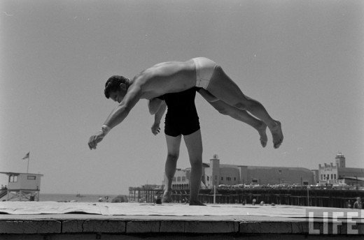 12 Year Old Strong Girl at Muscle Beach, 1954 ~ Vintage Everyday