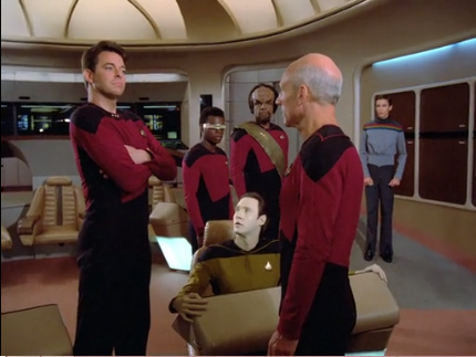 Season 1 Riker vs. Season 7 Riker and his Q Powers in "Hide and Q" : r ...