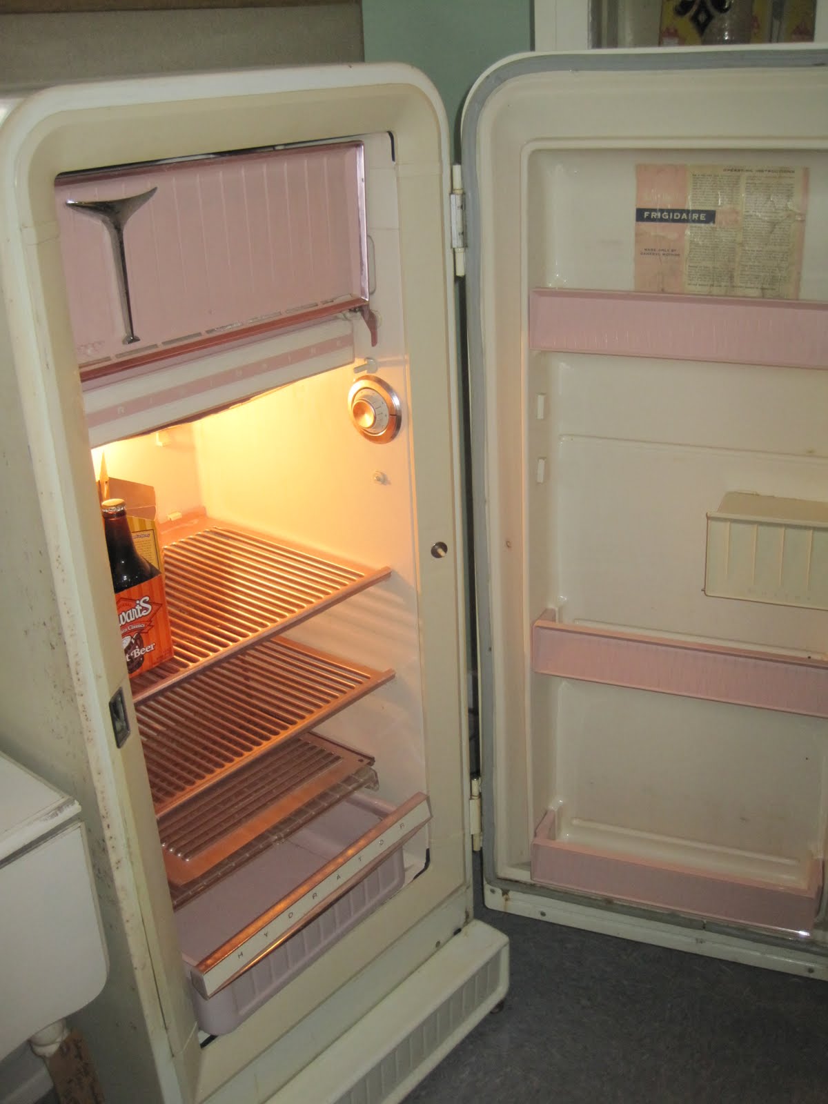 Shabby Pink World: Surprise -The Inside of My 1950's Frigidaire