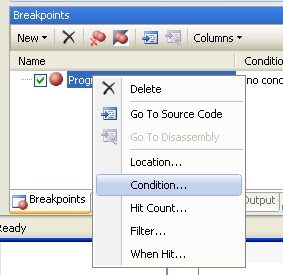 .Net Debugging – Conditional Break Points | Work and Learn