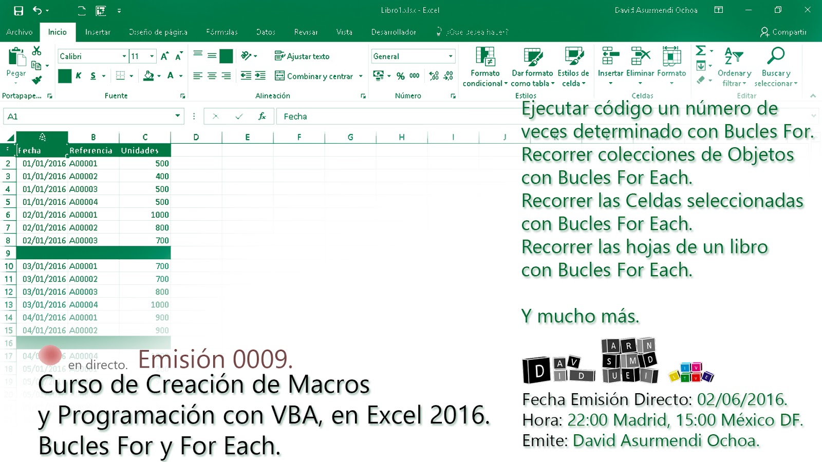 Curso de Macros y Programación VBA en Excel 2016: Bucles For y Bucles ...