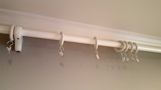 DIY design wall and drapery rod: perfect design, display combo