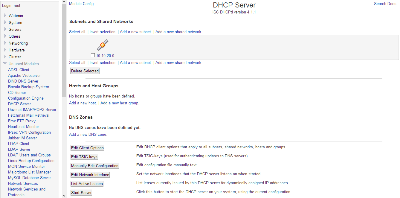 Como instalar un dhcp server con webmin ~ videoJuegos y Open Source
