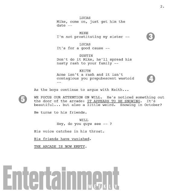 STRANGER THINGS - Una pagina dallo script della seconda stagione ...