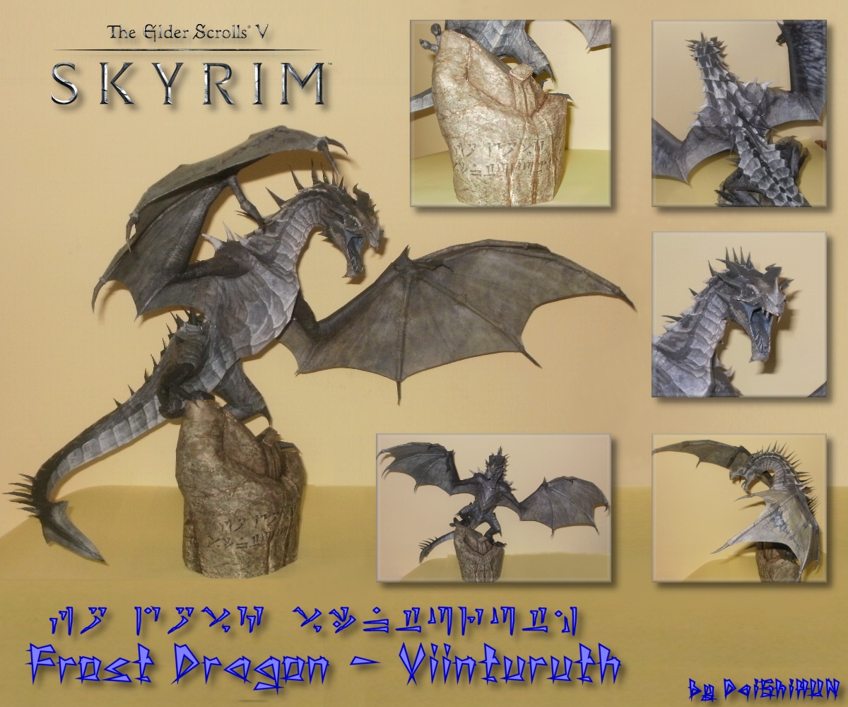 Skyrim Viinturuth Frost Dragon Papercraft | Papercraft Paradise ...