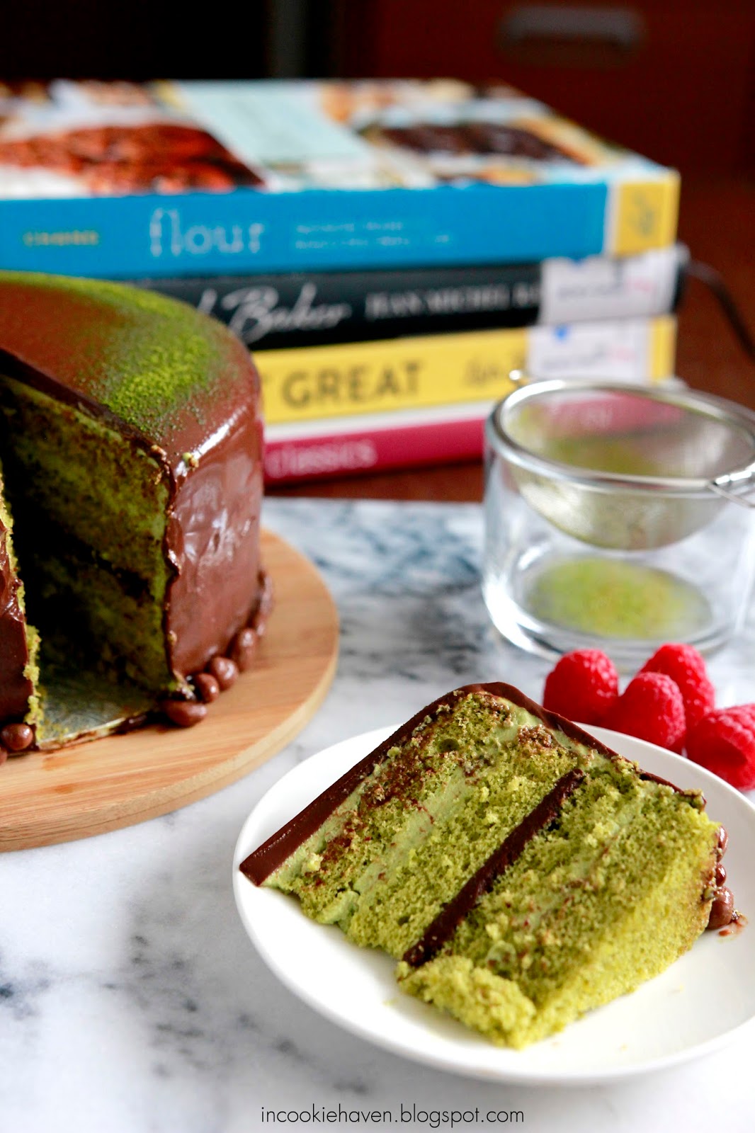 In Cookie Haven: Dark Chocolate Matcha Cake
