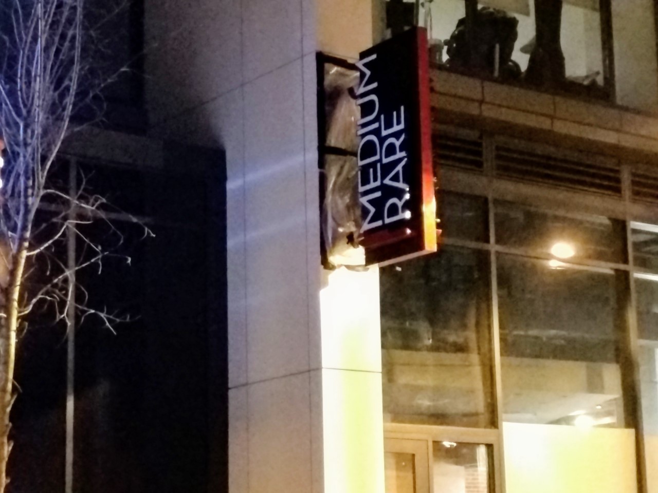 Robert Dyer @ Bethesda Row: Medium Rare installs sign in Bethesda (Photos)