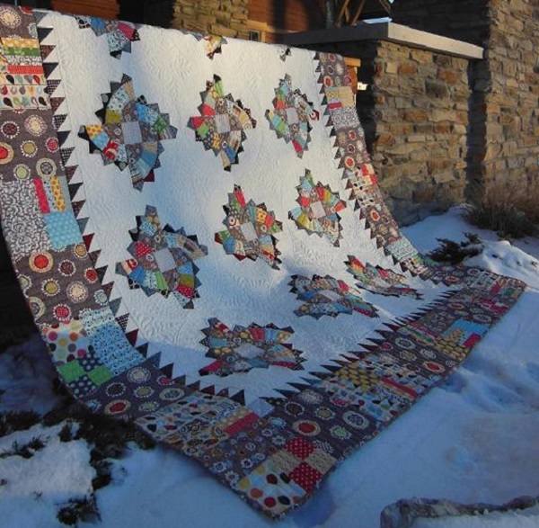 Quilt patchwork "Twirling Fans" - Pattern