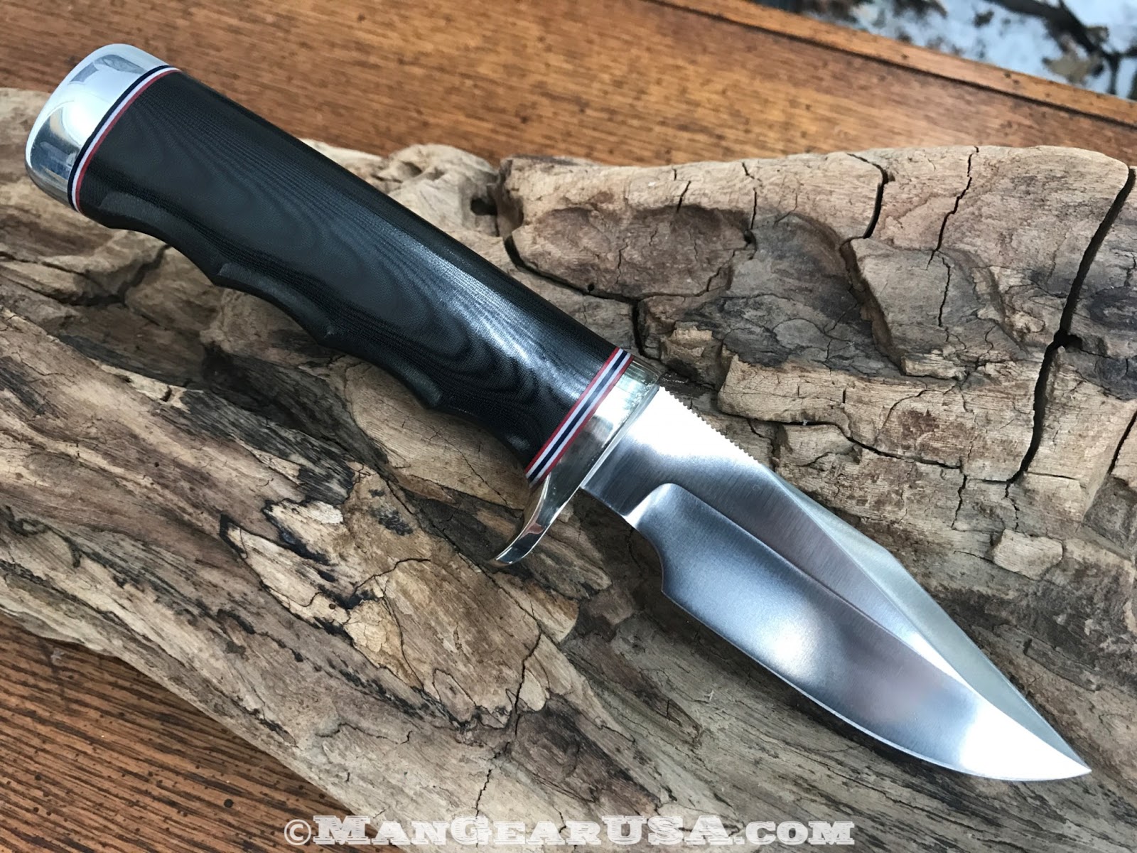 Man Gear: Randall Made Model 23 GameMaster Black Micarta,Finger Grooves