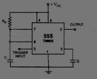 Melonektro: Multivibrator Monostable IC 555 Circuit