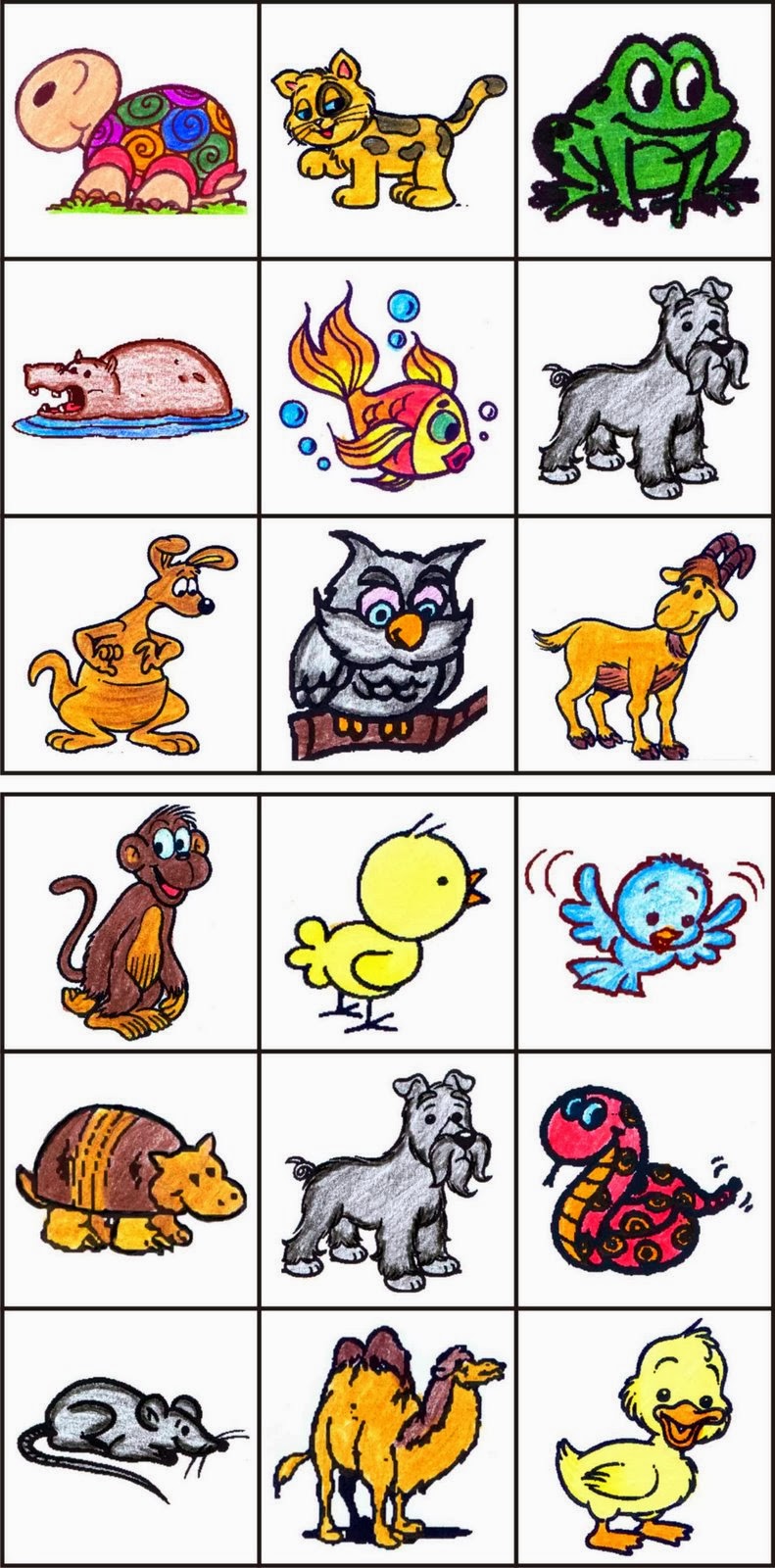 MIMOS E ENCANTOS DA EDUCAÇÃO : BINGO DOS ANIMAIS