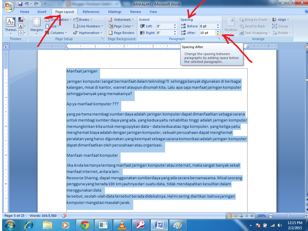 Panduan Sederhana Microsoft Office 2007: Cara mengatur jarak spasi ...