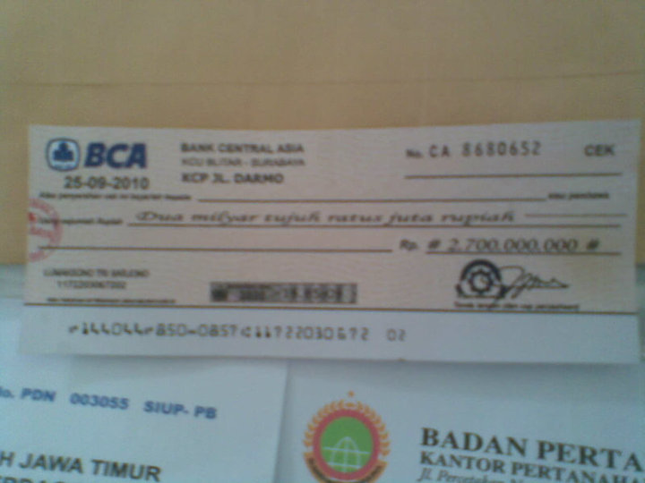 "al-aQwi": Hati-Hati Penipuan Cek Hilang