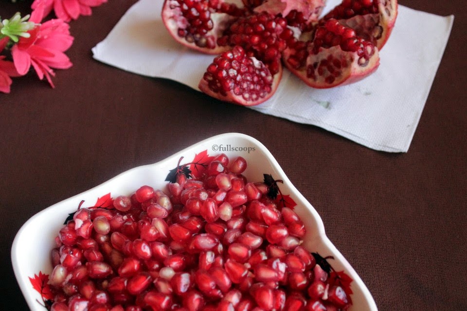 How to De Seed a Pomegranate ~ Full Scoops - A food blog with easy ...
