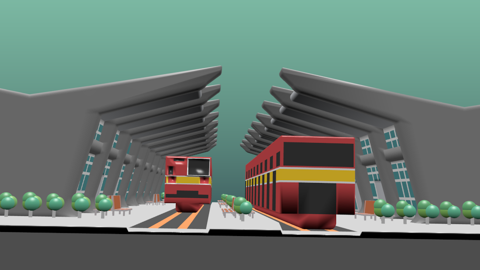 MULTIMEDIA: Model 3D Stasiun Kereta Api Beserta Kereta Apinya