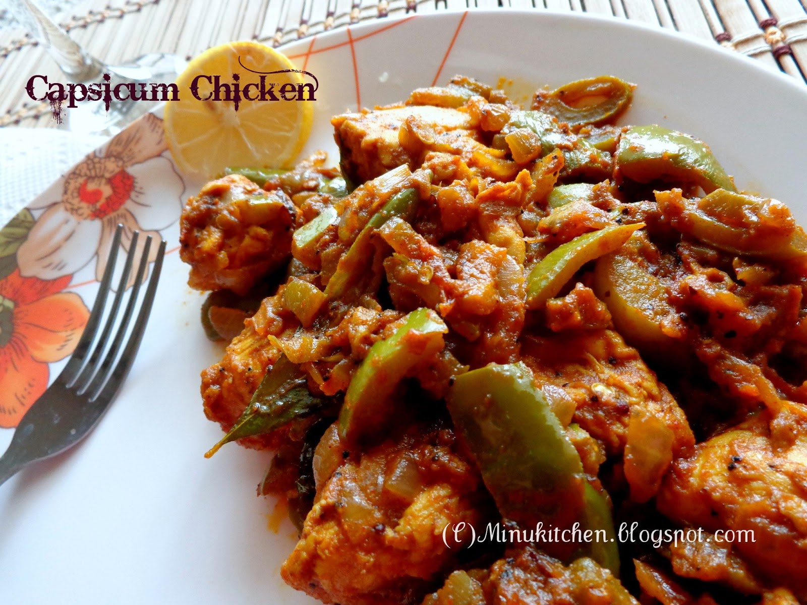 Capsicum Chicken ~ Minu's Kitchen