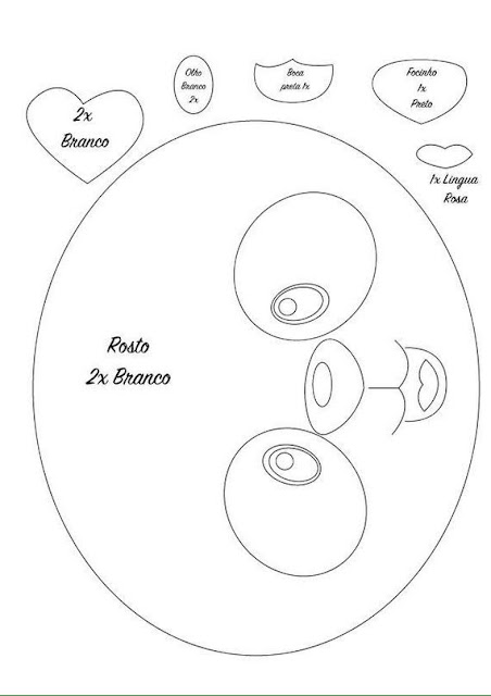 Molde de panda para imprimir - Ver e Fazer