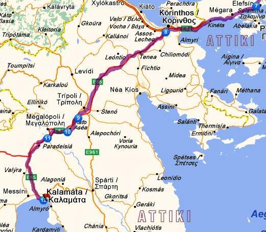 jetgreece: Η διαδρομή Αθήνα - Καλαμάτα με τη νέα Εθνική οδό