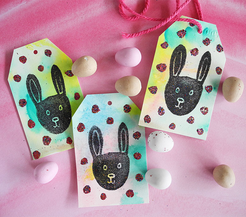 Jules Madden: DIY Craft: Stamped Easter Bunny Gift Tags