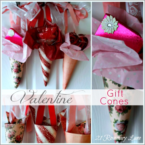 21 Rosemary Lane: St. Valentine's Day Gift Cone with Tutorial