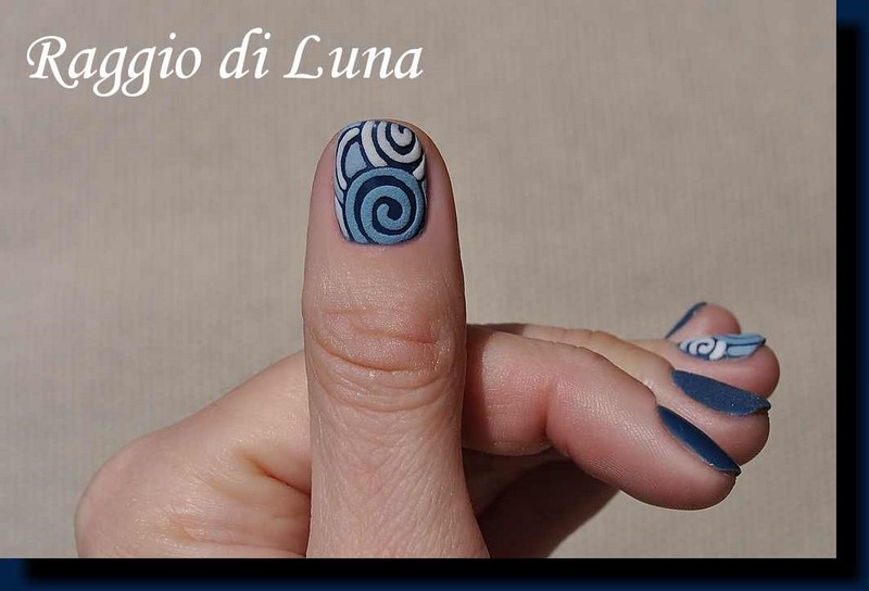 Raggio di Luna Nails: UV gel manicure with free hand nail art - Acrylic ...