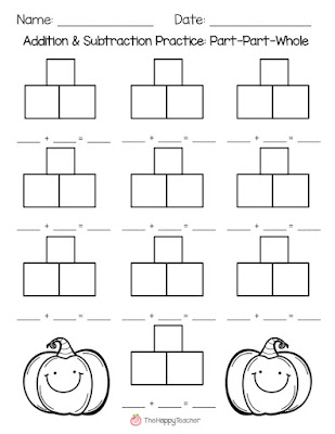 Addition and Subtraction {Fall, Pumpkins, Halloween} | TheHappyTeacher