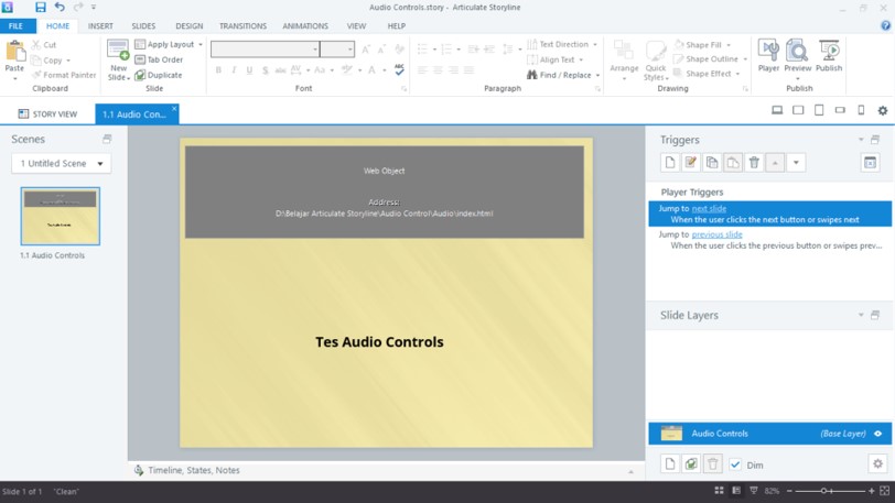 Menambahkan Audio Controls pada Articulate Storyline 3