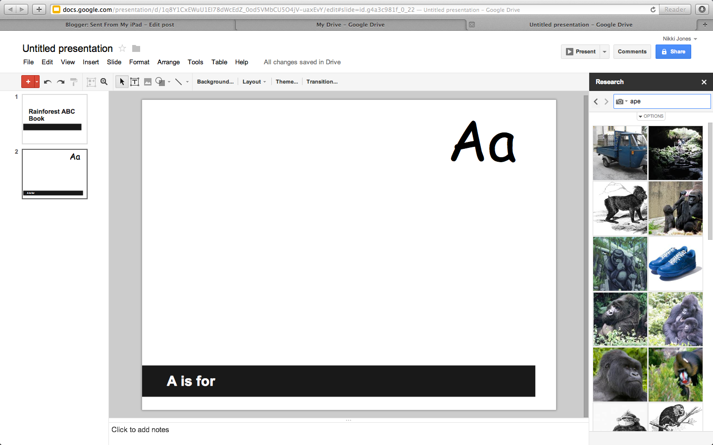 Sent From My iPad: Google Presentation ABC Book