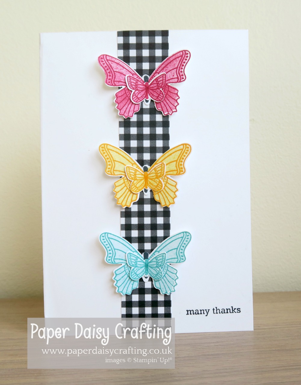Paper Daisy Crafting: Pretty stamped butterfly card - easy to make!