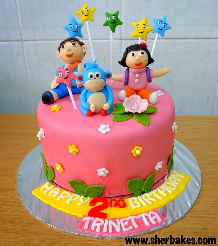 Dora The Explorer Fondant Birthday Cake