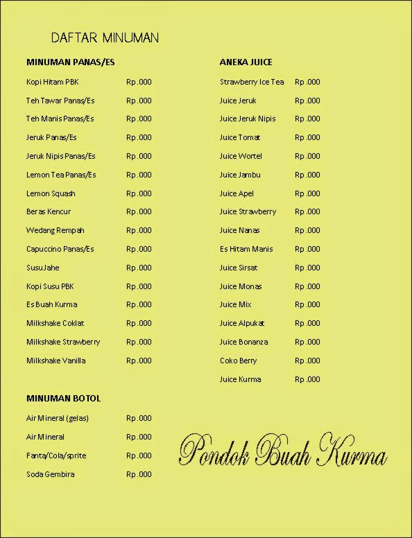 PBK RESTO: Minuman Segar - Jogja