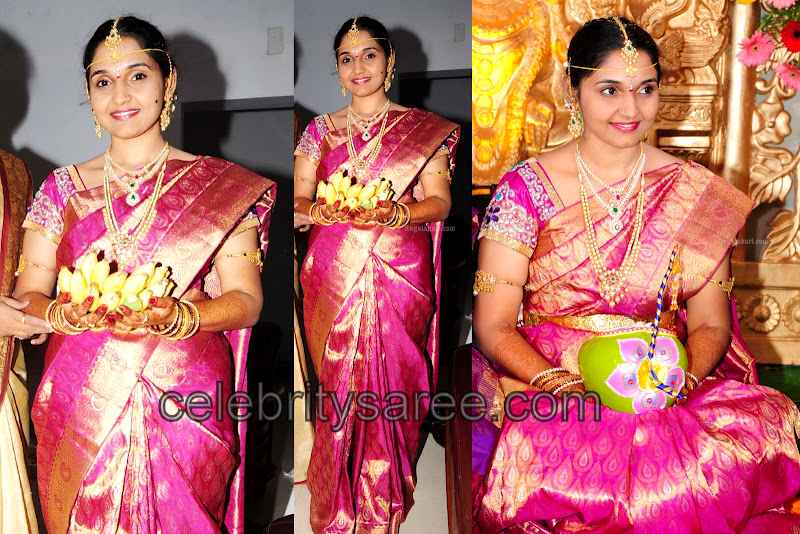 TELUGU WEB WORLD: Tollywood Actor Aryan Rajesh's wife in Pink Pattu ...
