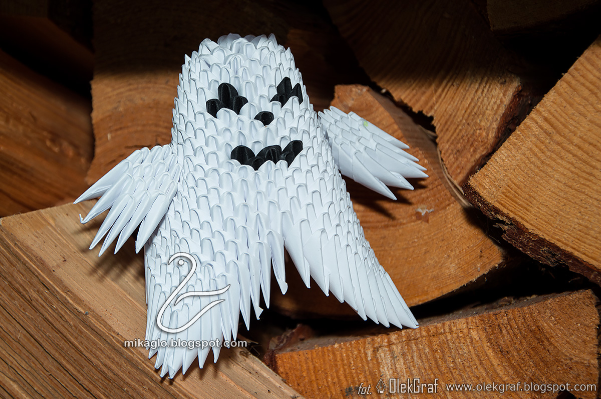 Origami 3d - mikaglo: 310. Duch z origami / 3d origami halloween ghost