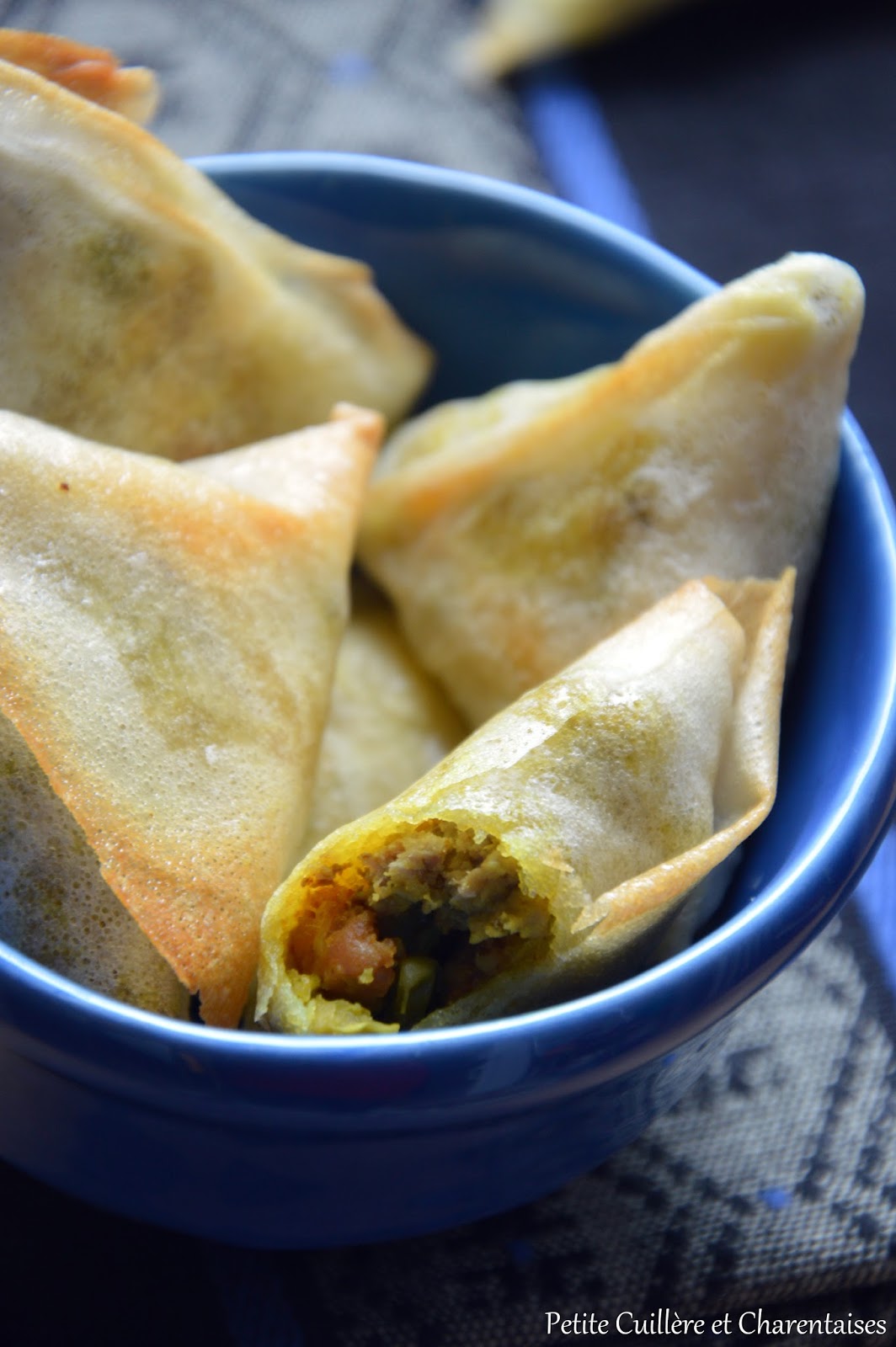 Petite Cuillère et Charentaises: Samoussa au Boeuf et aux Petits pois