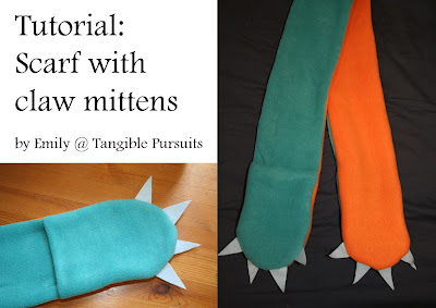 Tangible Pursuits: Tutorial: Scarf with Claw Mittens