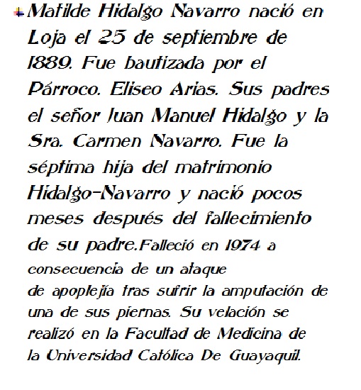 MATILDE HIDALGO DE PROCEL