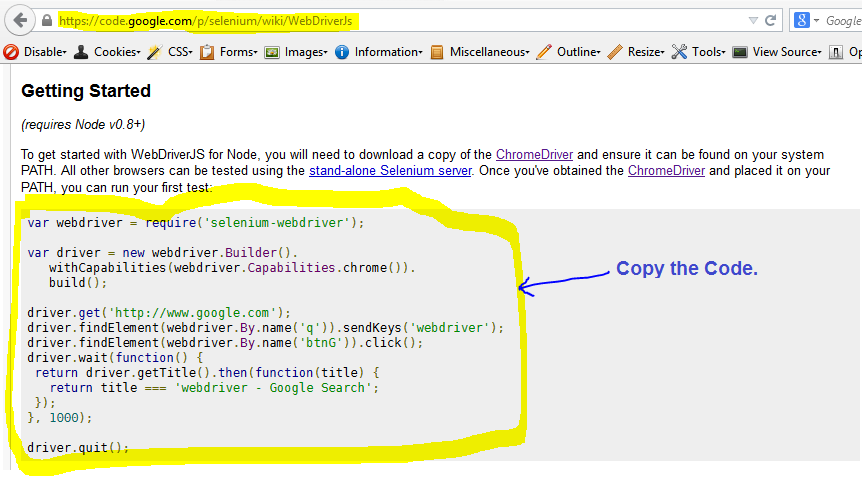 WebdriverJS - JavaScript bindings for WebDriver | Automation Home