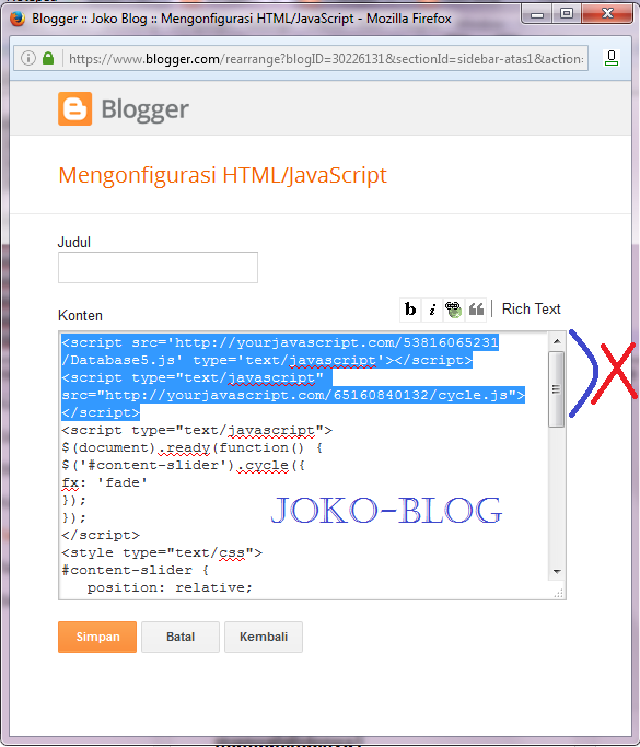 Cara Memasang Slide Show di Blog dengan HTML - Joko Blog