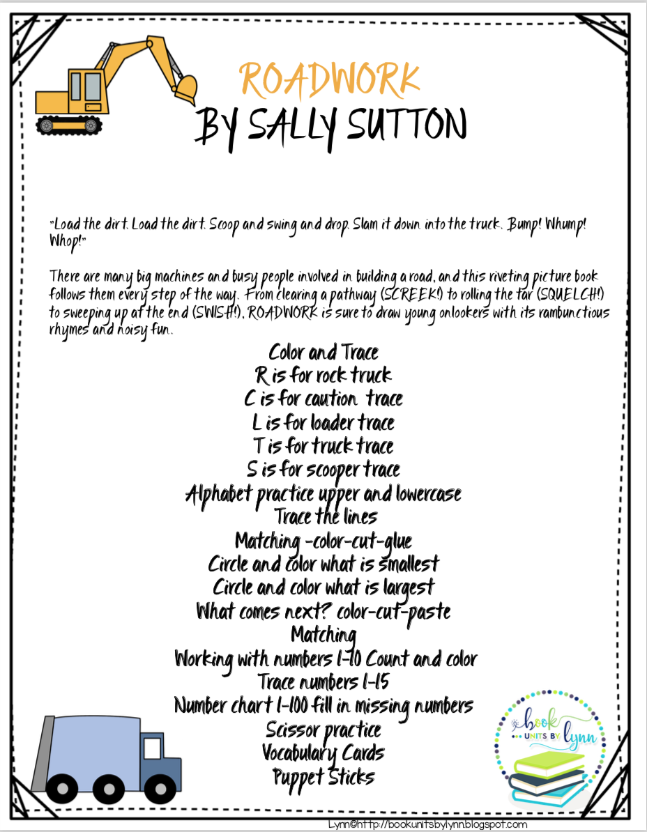 ROADWORK BOOK UNIT ~ Book Units by Lynn