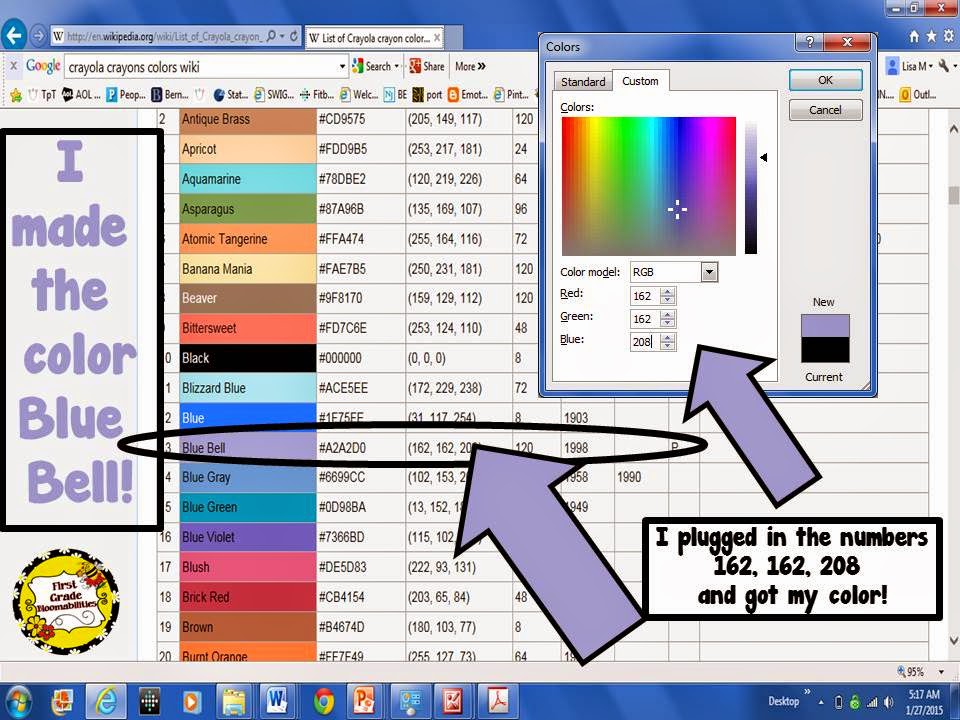 First Grade Bloomabilities: What's Your Favorite Crayola Color?