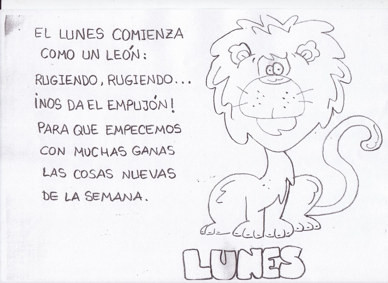 RECURSOS y ACTIVIDADES para Educación Infantil: Poesias de LOS DIAS DE ...