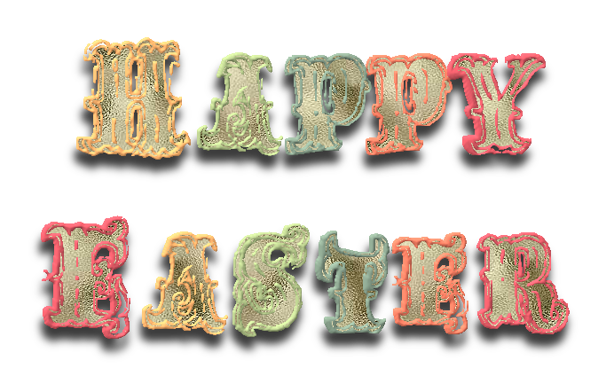 palabras decoradas, Happy Easter,png