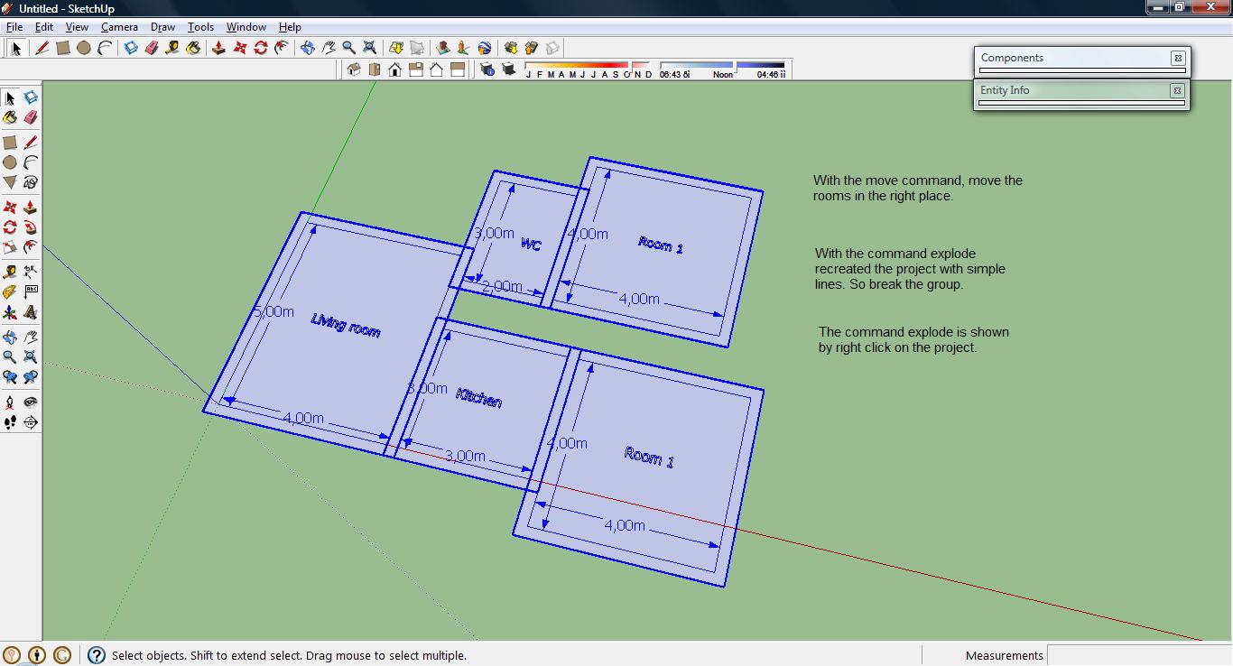 Sketchup Tutorials for Architectural Design: CALCULATE AREA OF BUILDING