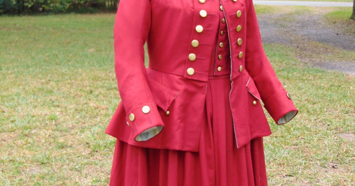 The Antique Sewist: JP Ryan Riding Habit - Red Linen