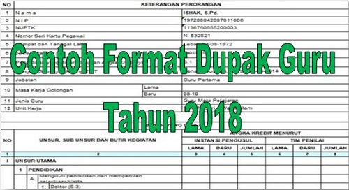 Contoh Format Dupak Guru Tahun 2018 - OPERATOR SEKOLAH