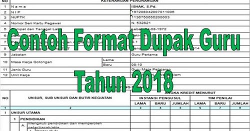 Contoh Format Dupak Guru Tahun 2018 - forum-pendidikan
