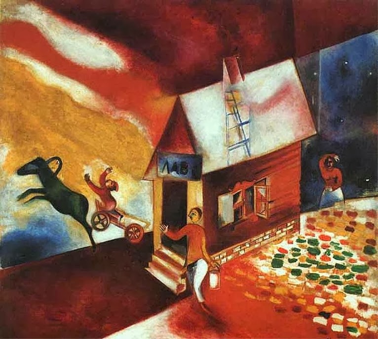 Karya Seni Lukis Marc Chagall The Falling Angel - 1923-1947 ~ MARAJI'KU.Com