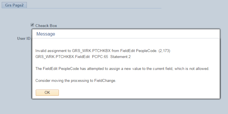 Checkbox With Error Peoplecode Friday 1