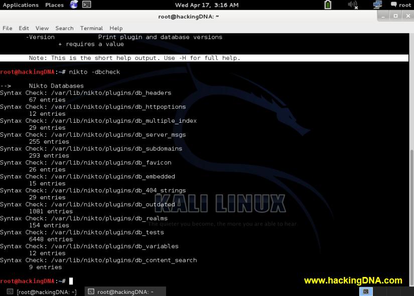 NIKTO ON KALI LINUX - HackingDNA